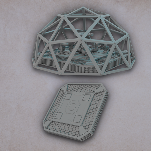 ⚔ Sci-fi Hexagonal Grate Platform・Free STL File for 3D printing・Cults