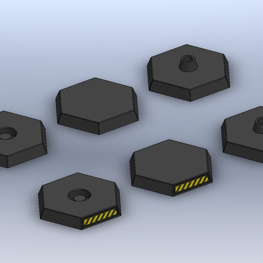 🧲 Battletech Hex Bases with Hazard Stripes・Free STL File for 3D ...