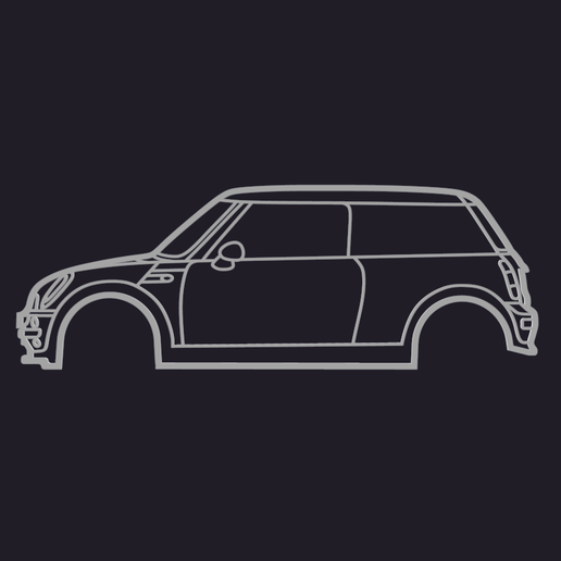 🎨 Mini Cooper R50 / R53 One - wall mount art 2d・ STL File for 3D ...