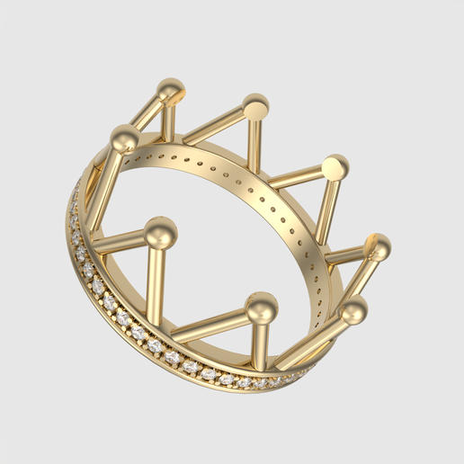 3D file Regal Crown-Inspired Ring Design 3D print 💍 ・3D printable model ...