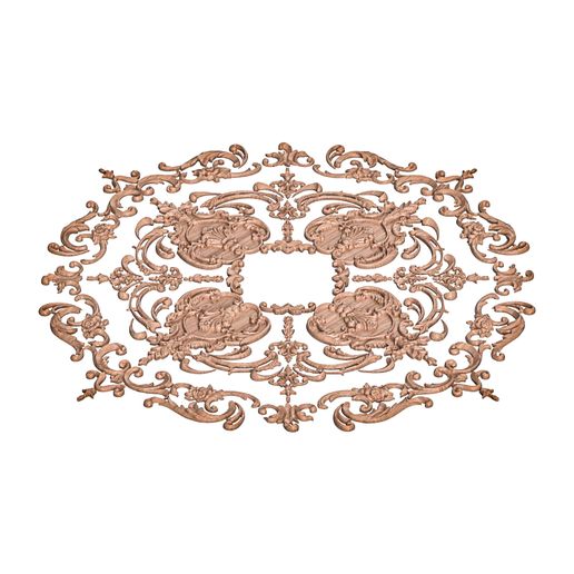 🏵️ Rosette No. 183 - Baroque Rocaille Ceiling Medallion STL with Scroll ...