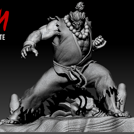 🗿 Akuma Street Fighter STL - Yongblood Sculpture・ 3D File for 3D ...