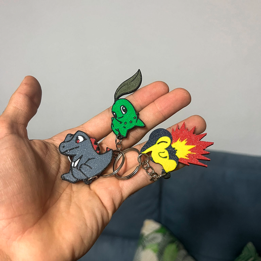Archivo 3D Pokemon Starters second generation Keychain holder FOR BAMBU ...