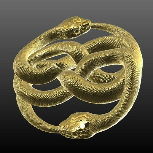 🐍 Auryn Gold Snakes Pendant Medallion from the never ending・ STL File ...
