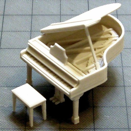 Grand Piano Kit Card (1:24) with chair - Free 3D Print Model - MakerWorld