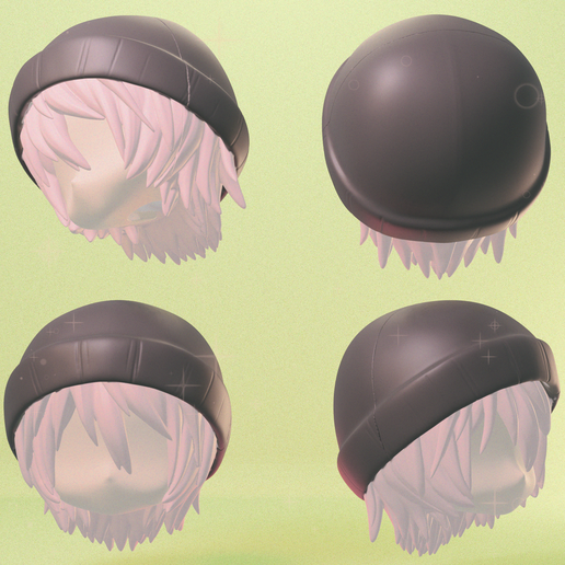 💇 Roro / VY2 (VOCALOID) [Beanie Version] Ob11 Nendoroid Hair STL File ...