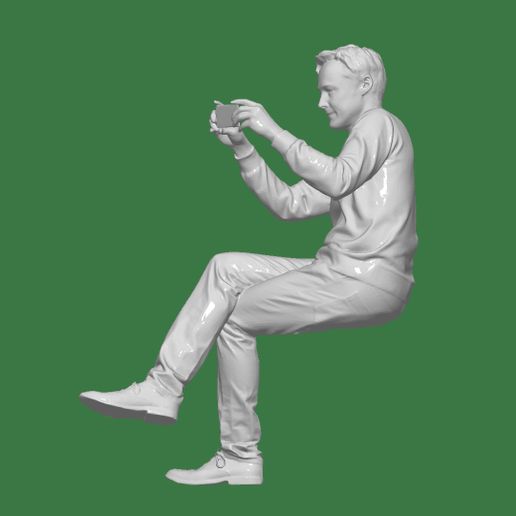 👨 MAN SIT PHOTO MOBILE PEOPLE CHARACTER DIORAMA・Free STL File for 3D ...