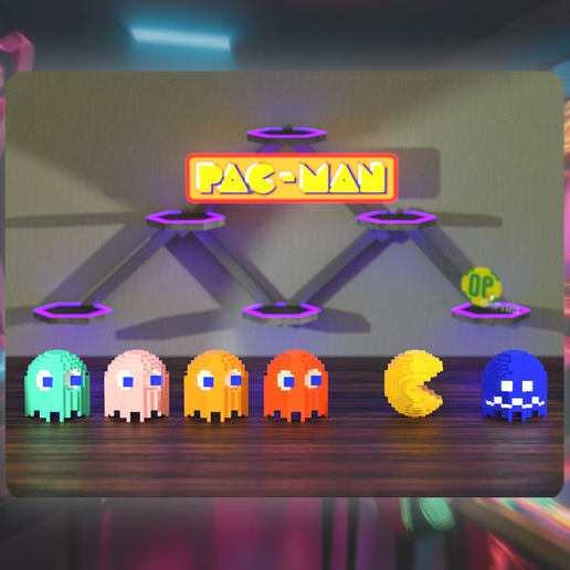 Free 3D file Pacman and the Ghosts - Voxels Style 👻 ・3D printable design to download・Cults