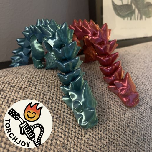 🐉 Derpy Articulated Dragon – Print-in-Place Fidget Toy・ STL File for 3D ...