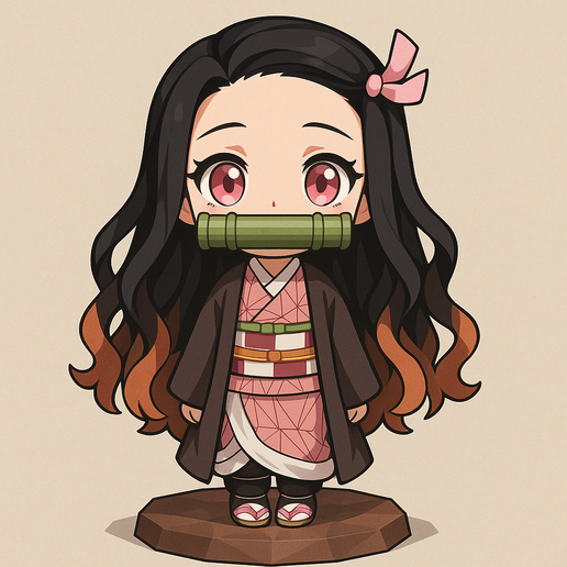 👧 Nezuko Kamado - Chibi anime girl・ STL File for 3D printing・Cults