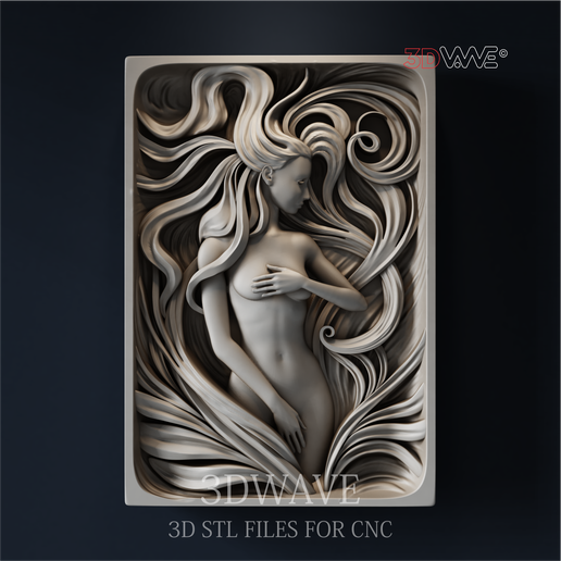 👩 Woman Wall Sculpture 3d stl model for CNC・ STL File for CNC machining - Laser cutting・Cults