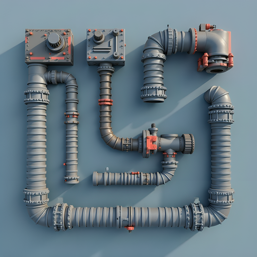 🎲 Futuristic Sci-Fi Pipe System – Modular 3D Printable Props・ STL File ...
