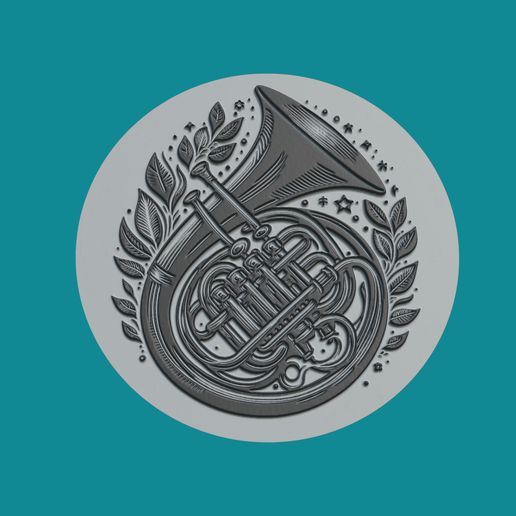 3D-Datei Tuba Music Medallion Tuba 3d Print Model 🎵 ・3D-Druckvorlage ...