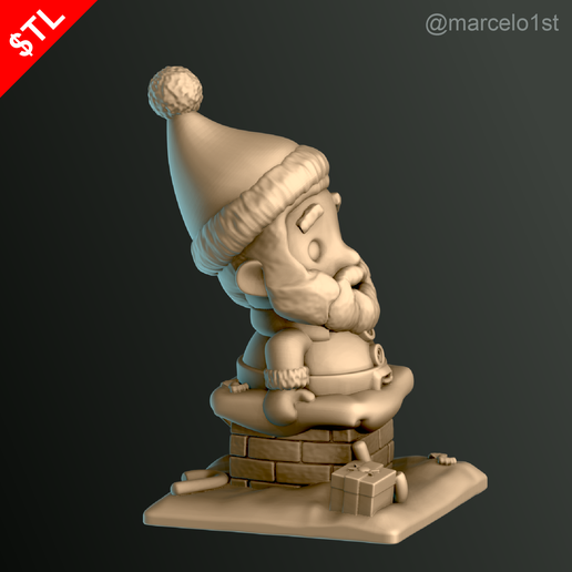 🎅 Santa Claus Trapped UP・Free STL File for 3D printing・Cults