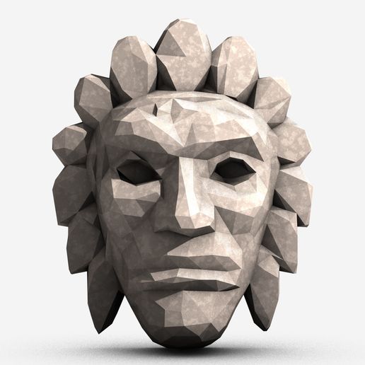 3D-Datei Native american mask low poly 👾 ・3D-druckbares Modell zum ...