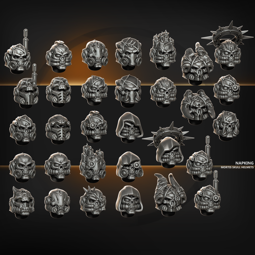 💀 Mortis - Skull Helmets・ 3D File for ・Cults