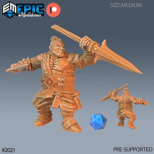 Archivo 3D Bulky Dwarf Fighting ‧ DnD Miniature ‧ Tabletop Miniatures ...
