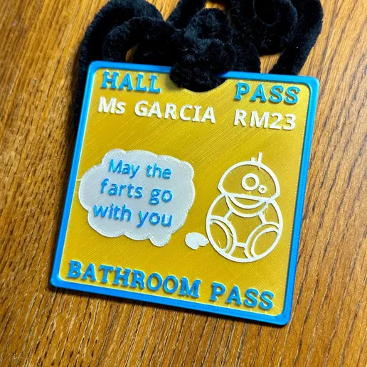 ⭐ Hall Pass - Star Wars themed - multi-color noAMS・Free 3D File for ・Cults