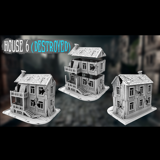 🏛️ Ruined Classical House 6 (28 mm and 32 mm )・ 3D File for 3D printing ...
