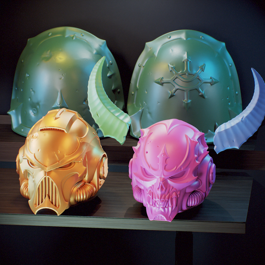 🛰 Space marine - Space marine - Mask & Head Pack x 2 - Space marine ...