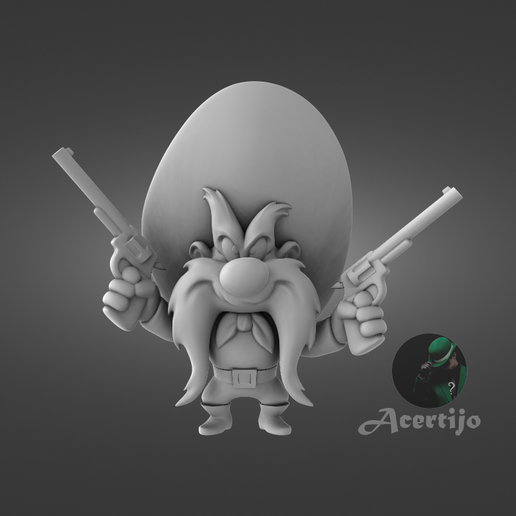 💭 Looney Tunes - Yosemite Sam + base・ STL File for 3D printing・Cults