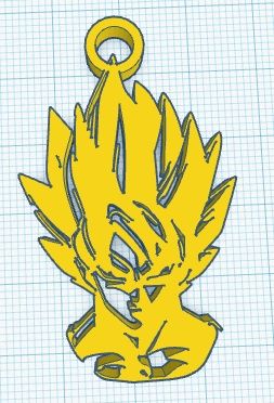 🗝️ Goku Keychain・ STL File for ・Cults