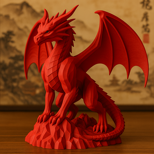 🐉 Dragon– 3D Printable Fantasy Statue for Desk・Free STL File for 3D ...
