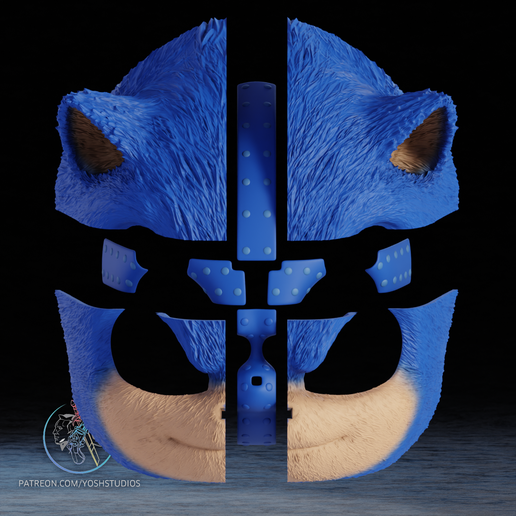 🎬 Sonic Movie Mask 3D Printer STL File・ 3MF File for 3D printing・Cults