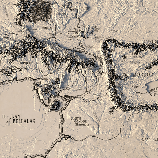 🌍 Middle Earth 3D Map STL・ 3D File for 3D printing・Cults