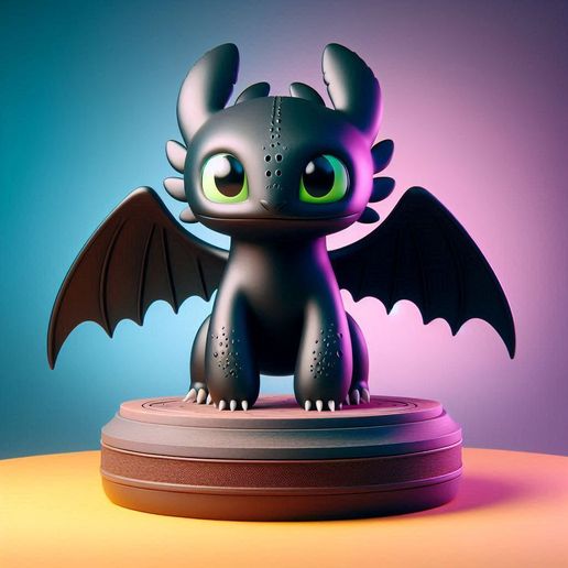 🚆 Toothless Chibi - How to Train Your Dragon・ STL File for 3D printing・Cults