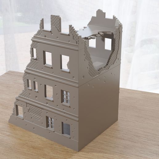 3D file Stalingrad Ruined House MST1 Wargaming Terrain 🏠 ・3D print ...