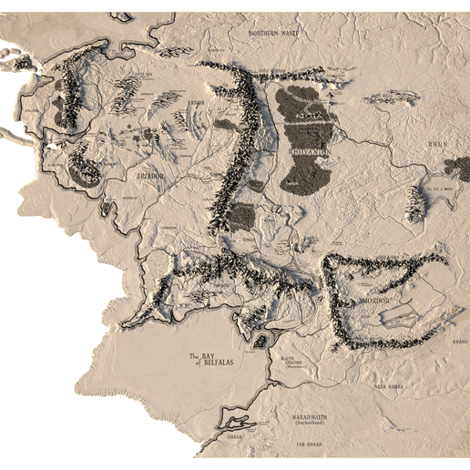 🌍 Middle Earth 3D Map STL・ 3D File for 3D printing・Cults