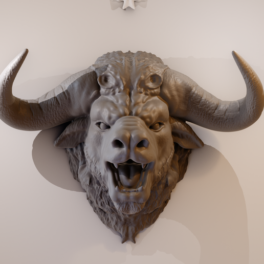 🐂 minotaur bull head roaring wall mount stl・ STL File for 3D printing・Cults