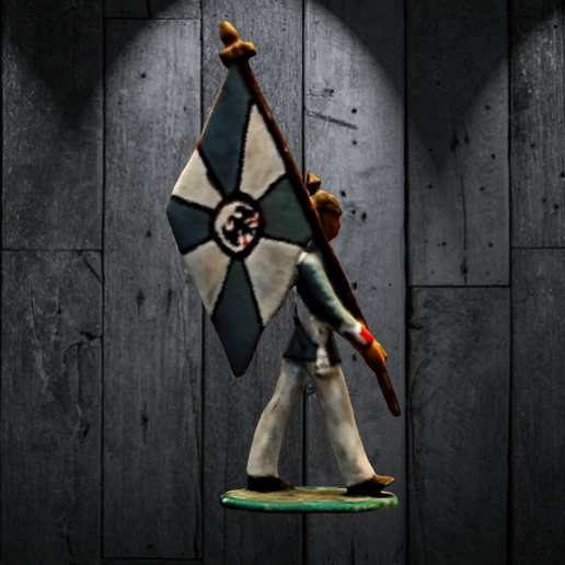 STL file Pewter figurines - Soldier flag (Shield toad tin brigade shape ...