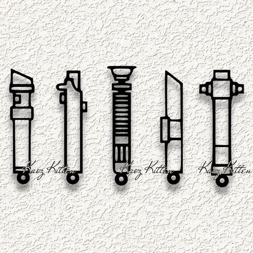 ⭐ star wars light saber keychains WALL ART HOME DECOR・Бесплатный STL ...