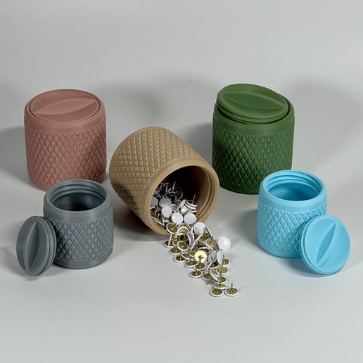🧢 Mini Storage Container Organizer Boxes with Screw Cap in 2 Sizes・ 3D ...