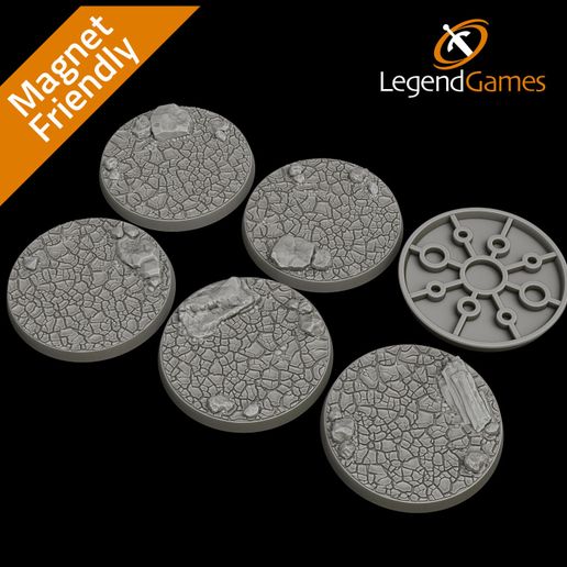 🌍 50mm Round Cracked Earth Figure Bases - Magnet Friendly - LegendGames ...