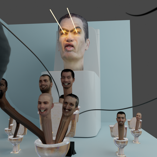 OBJ file Skibidi toilet characters 🚽 ・3D print model to download・Cults