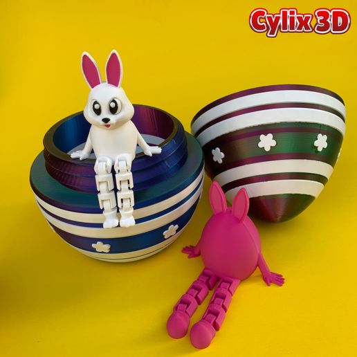 🥚 Easter Egg, Bunny And Box | Print In Place, Articulated And Flexi ...