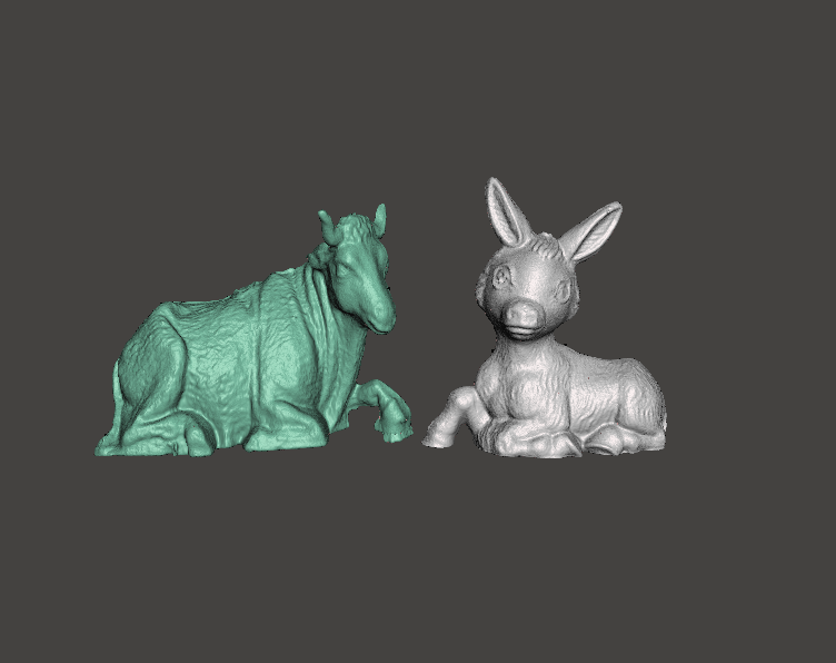 Télécharger fichier STL figures de la crèche de noël l'âne et la vache ...