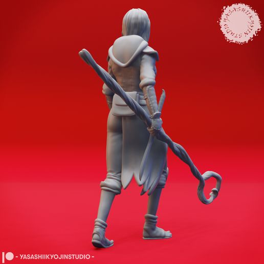 3D file Druid - Human Female - Lvl 1 - Tabletop Miniatures (Pre ...