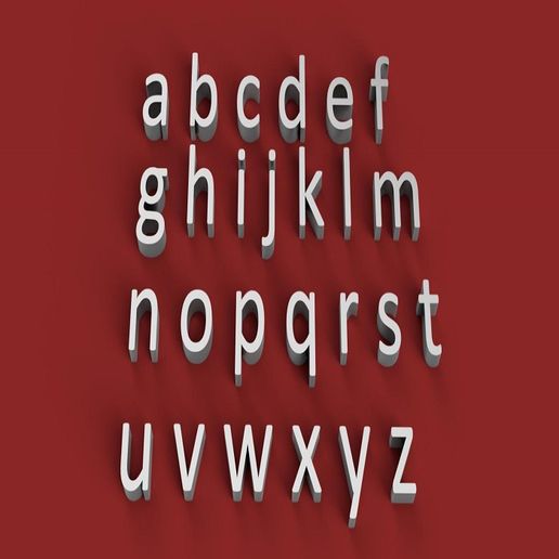 3d lower case letters