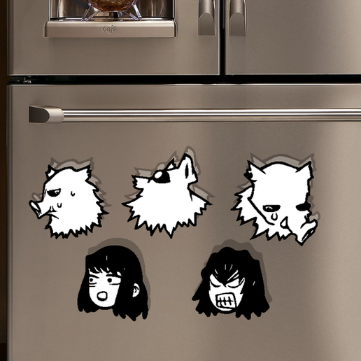 🧲 Demon Slayer Inosuke Hashibira Magnet | Decoration For Whiteboard ...