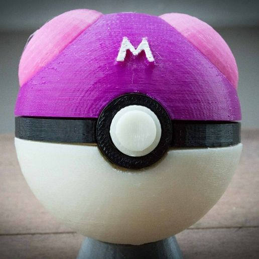 🧲 Fixed 'M' Masterball, with magnetic clasp・Free 3D File for ・Cults
