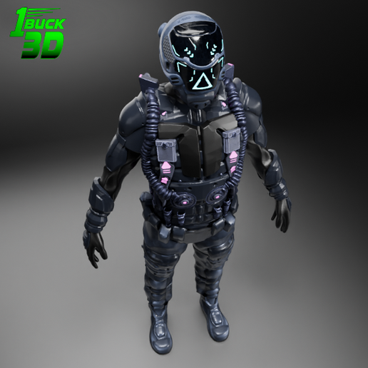 Free STL file Articulated Futuristic Armoured Assault Military Army ...