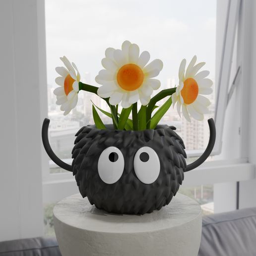 3D file Soot Sprite Vase Pot Pen Holder 3D Studio Ghibli Fan Art 🏺 ・3D ...