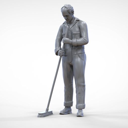 🗿 N1 Cleaner or janitor brooming・ STL File for ・Cults