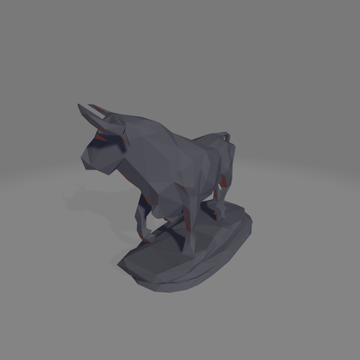 🐂 Aggressive Bull - Low Poly - Decor・ STL File for 3D printing and CNC ...