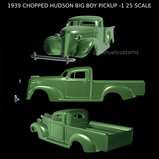 STL file 1939 CHOPPED HUDSON BIG BOY PICKUP -1 25 SCALE 👦 ・3D printer ...