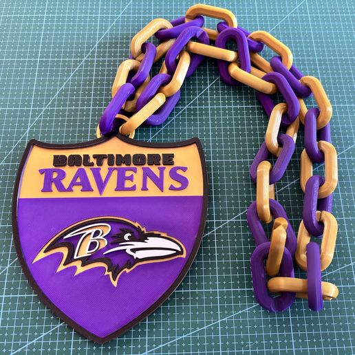 🛡️ BALTIMORE RAVENS NFL SHIELD CHAIN・ STL File for 3D printing・Cults